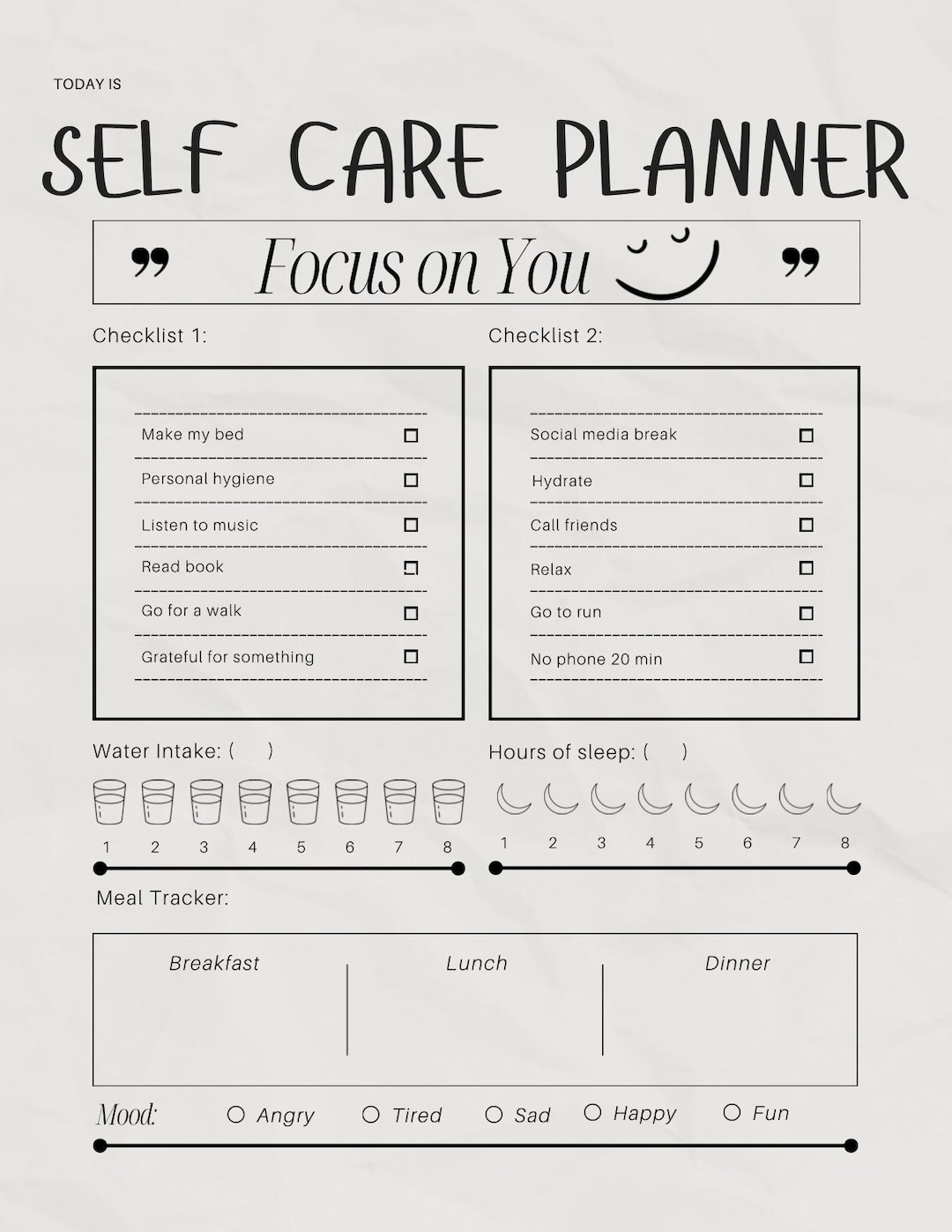 Self-care Daily Planner | Printable & Digital Download | Clean Ocd ...