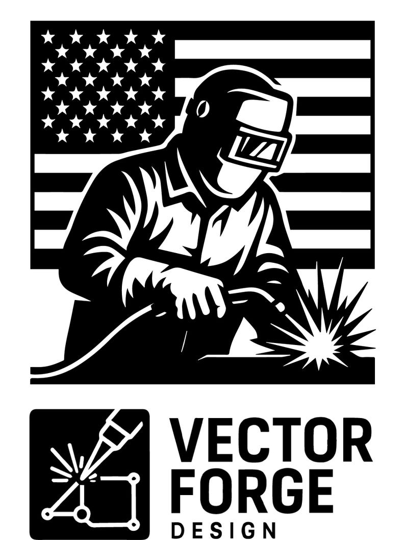 Gmaw/mig Welder With American Flag, Vector File (.DXF, .PNG, .ai for ...