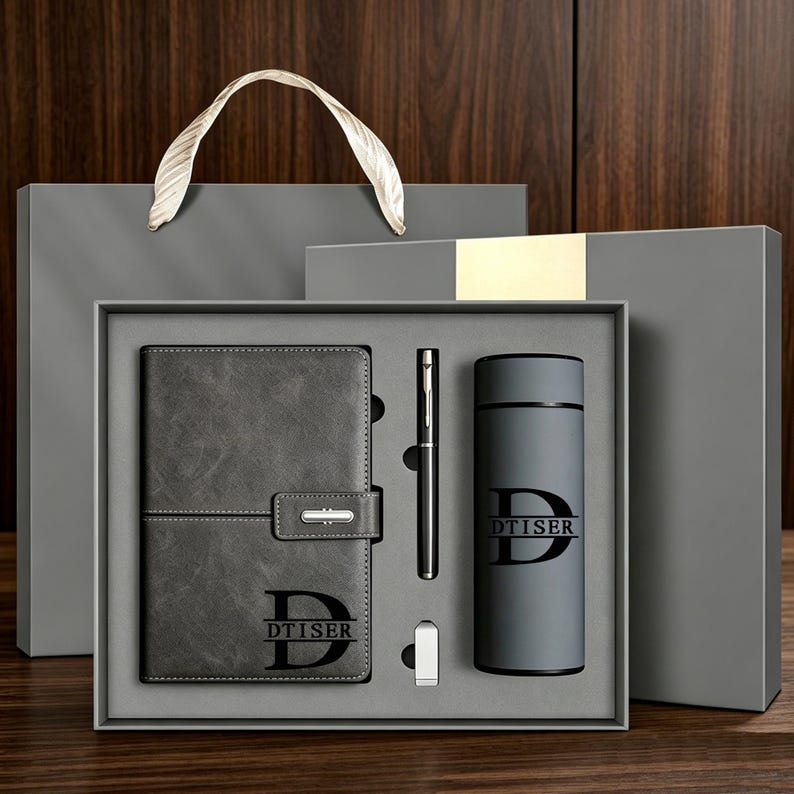 Custom Engraved Notebook With Pen, Leather Notebook Set, End of Year ...