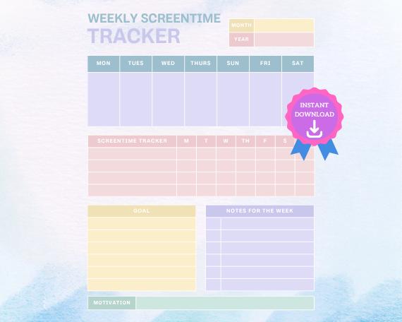 Printable Screentime Tracker Planner - Etsy