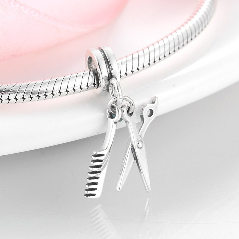 Scissors and Comb Charm, Hairdressing Tool Charm, Charms for Pandora ...