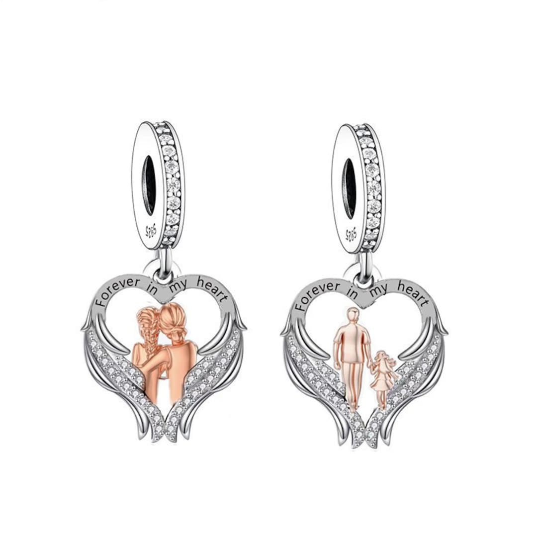 Mother Daughter, Father Daughter Forever in My Heart Charm, 925 ...