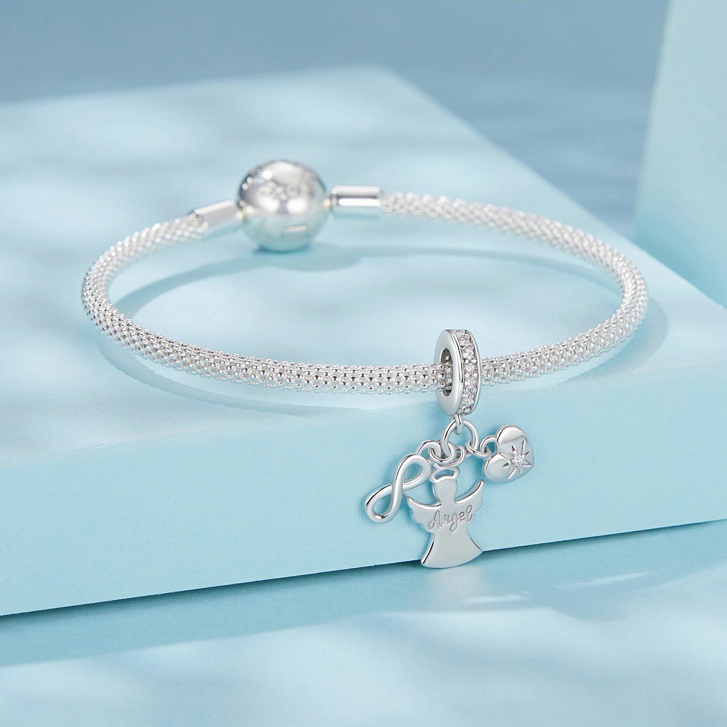 Guardian Angel With Endless Love Charm, 925 Sterling Silver Charms, Fit ...