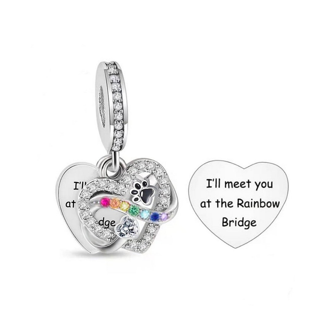 I Will Meet You at the Rainbow Bridge Charm, I Love My Pet Charm, 925 ...