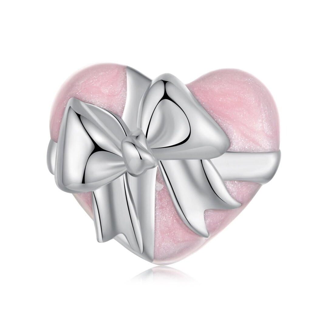 Pink Heart Gift Box Charm, for Pandora Charm Bracelet, 925 Sterling ...