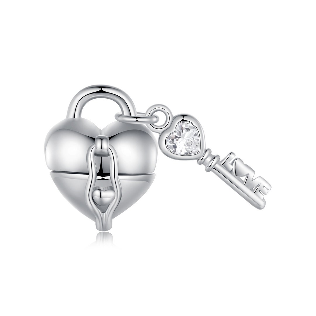 Heart Lock and Key Charm, Charms for Pandora Bracelet, Fit Pandora ...