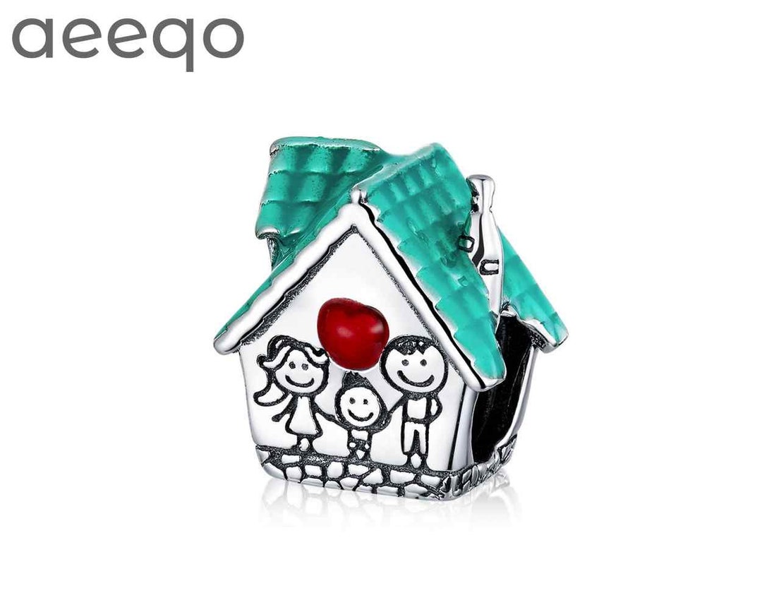 Happy Family Sweet House Home Charm, Charms for Bracelet, Fit Pandora ...