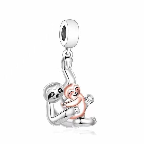aeeqo Mother Hold Baby Sloth Pendant Charm 925 Sterling Silver Charms Charms for Bracelet Charms for Pandora Bracelet Fit Pandora Charms