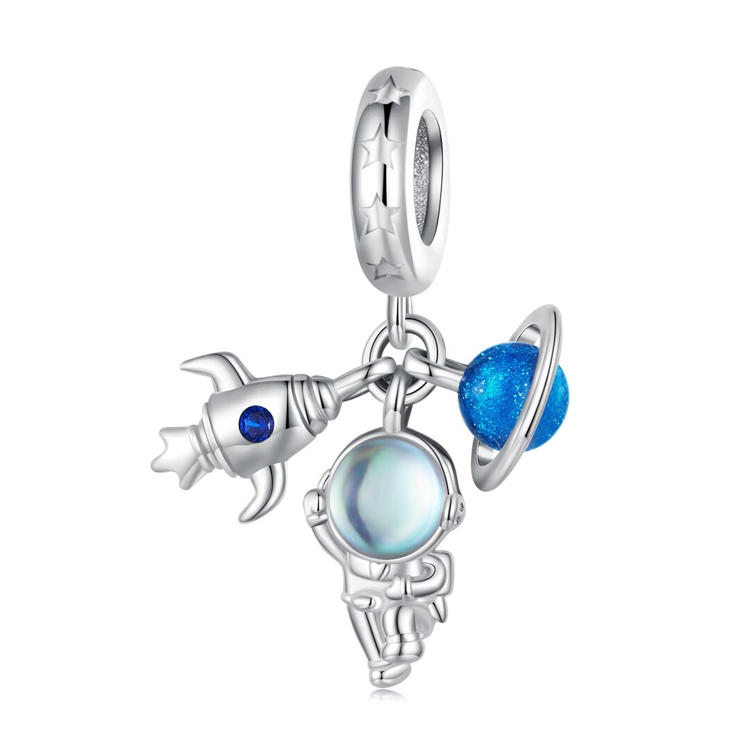 Astronaut Rocket Planet Charm, Space Travel Charm, Charms for Pandora ...