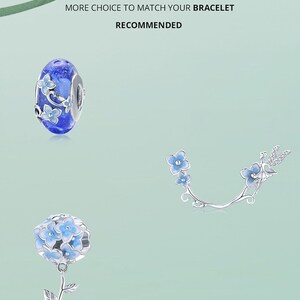 Fit Pandora Charms,blue Flower Fairy CZ Charm,charms for Bracelet,925 ...
