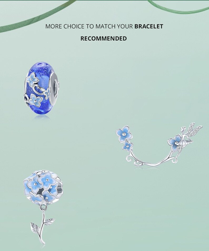 Fit Pandora Charms,blue Flower Fairy CZ Charm,charms for Bracelet,925 ...