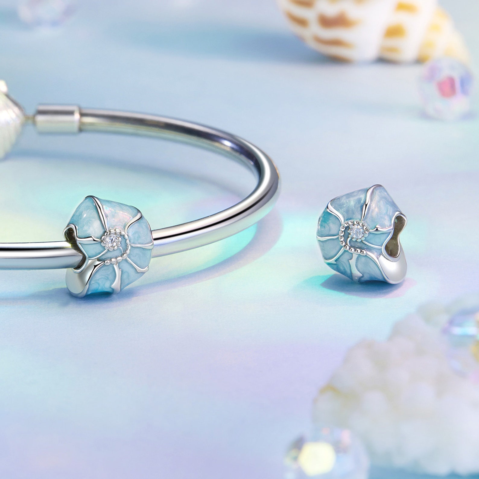 Blue Conch Ocean Charm, Fit Pandora Charms, Charms for Pandora Bracelet ...