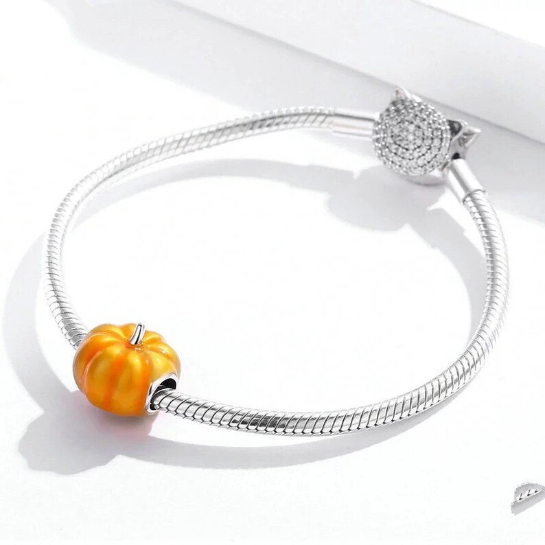 Charms for Bracelet,fit Pandora Charms,orange Enamel Pumpkin Charm ...