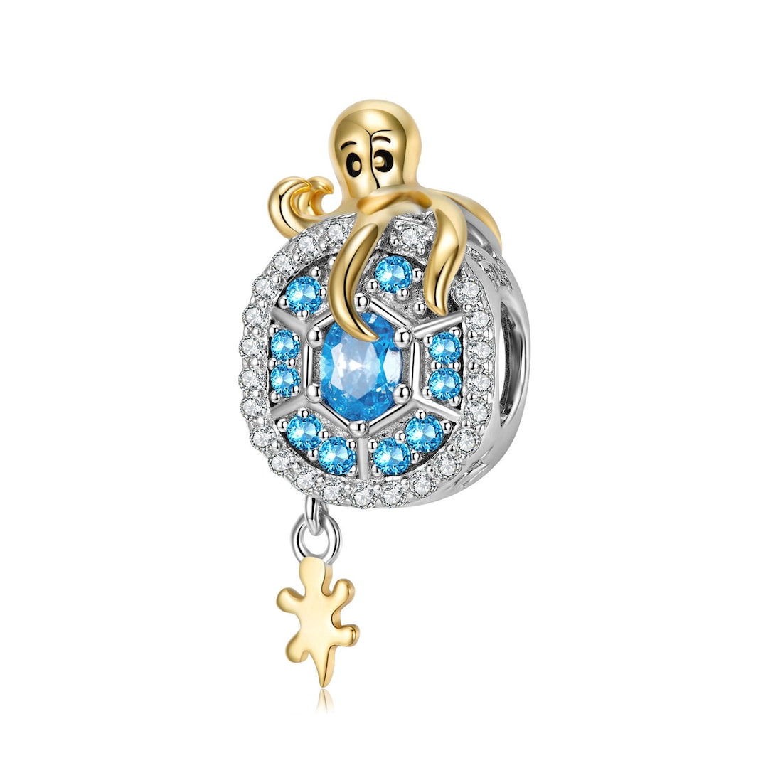 Octopus and Turtle Two Tone Charm, Fit Pandora Charms, Charms for ...