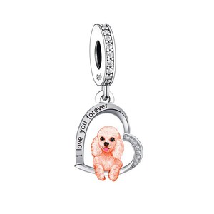 Miniature Toy Poodle Dog Heart Charm, Labrador Dachshund Yorkie ...