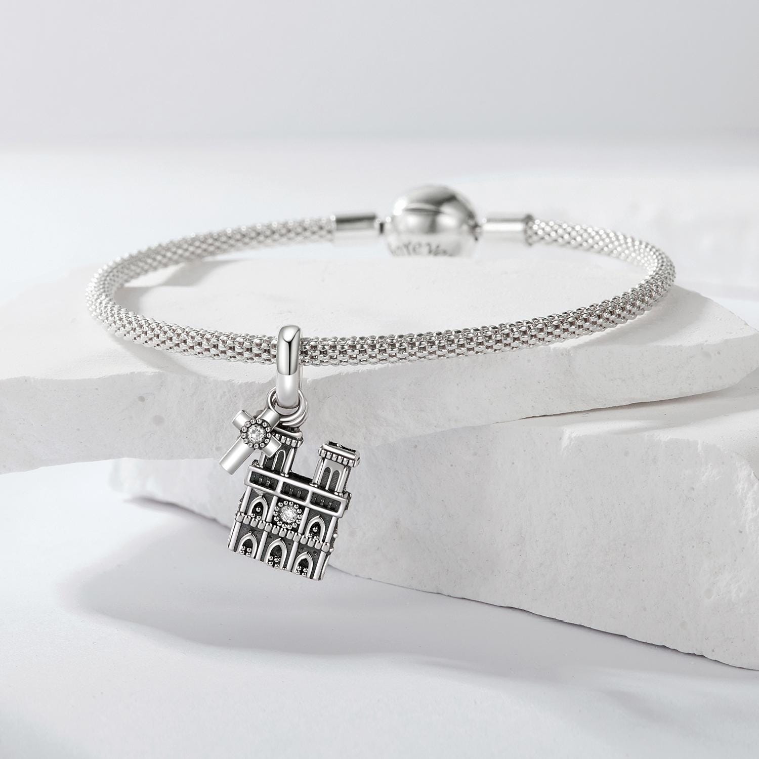 Notre Dame De Paris Pendant Charm, 925 Sterling Silver Charms, Fit ...