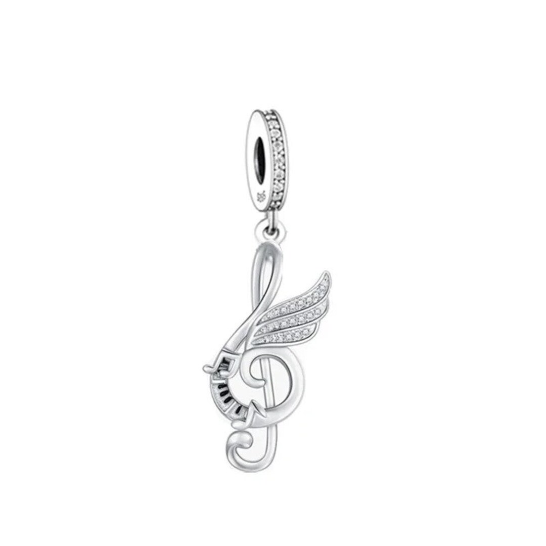Angel Wings Music Note Piano Key Dangle Charm, Fit Pandora Charms ...