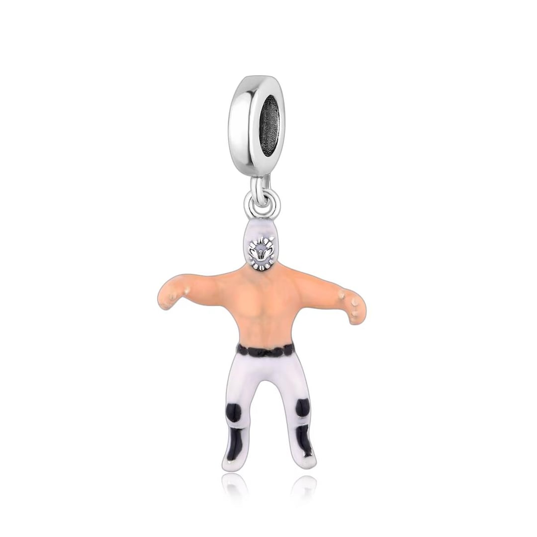 Mexican Wrestling Character People Sport Charm, 925 Sterling Silver ...