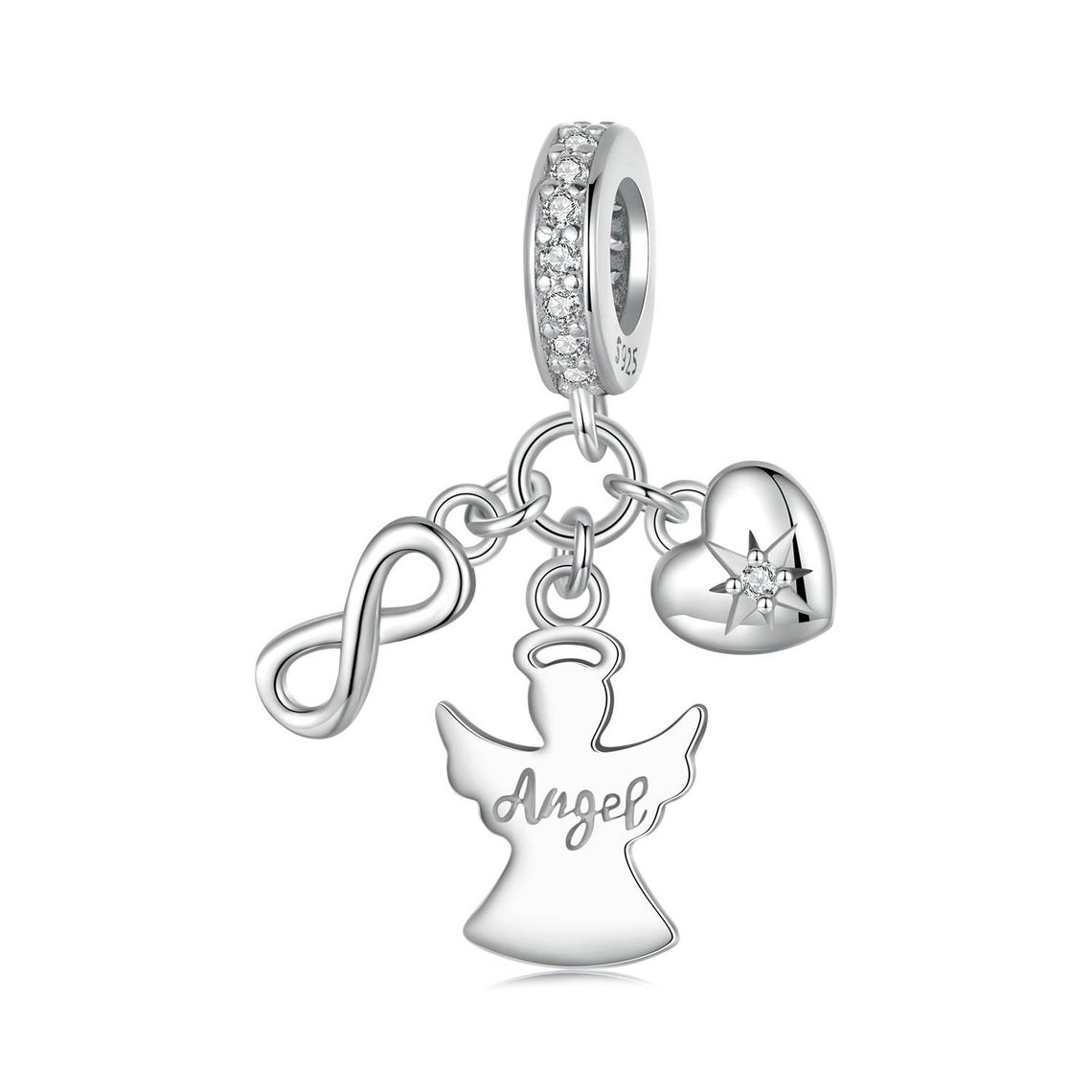 Guardian Angel With Endless Love Charm, 925 Sterling Silver Charms, Fit ...