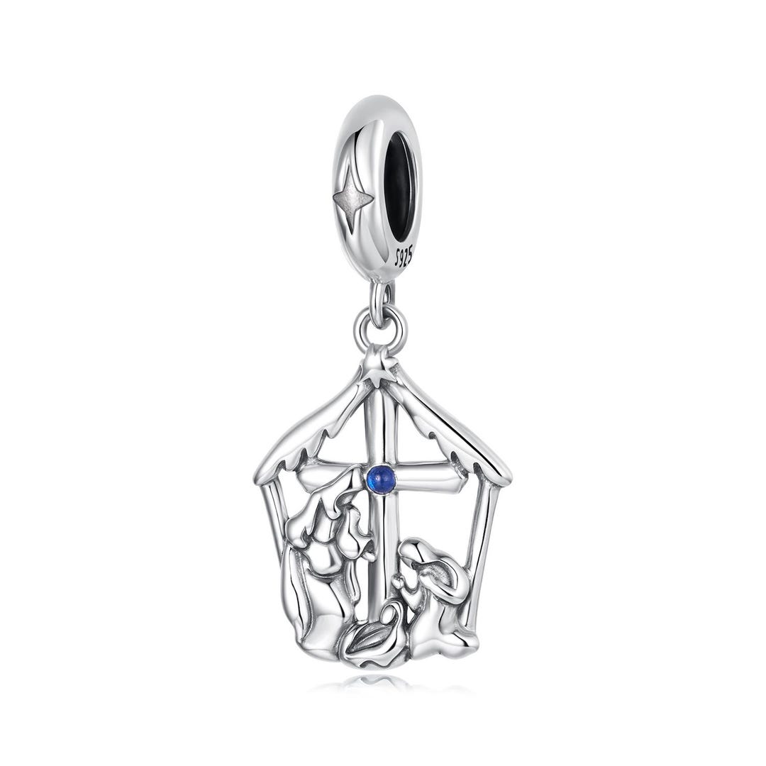 Nativity Scene Pendant Charm, for Pandora Charm Bracelet, 925 Sterling ...