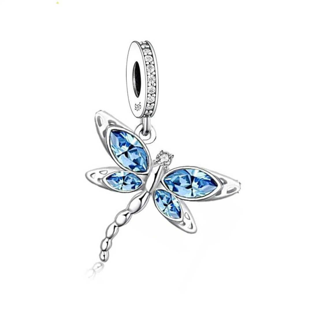Blue Dragonfly Charm, for Pandora Charm Bracelet, Fit Pandora Charms ...