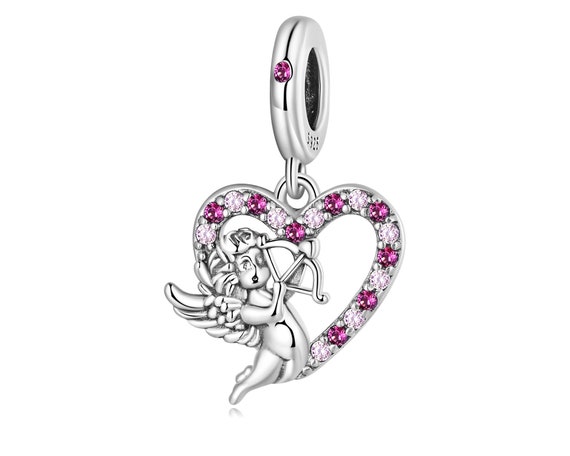 Charms fur Pandora Armband Charms fur Armbander passend fur Pandora Charms 925er Sterlingsilber Charms Amor Rosa Herz Anhanger Charm Etsy