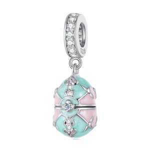 Easter Egg Hanging Dangle Charm, Easter Heart Rabbit Charm, Charms for ...