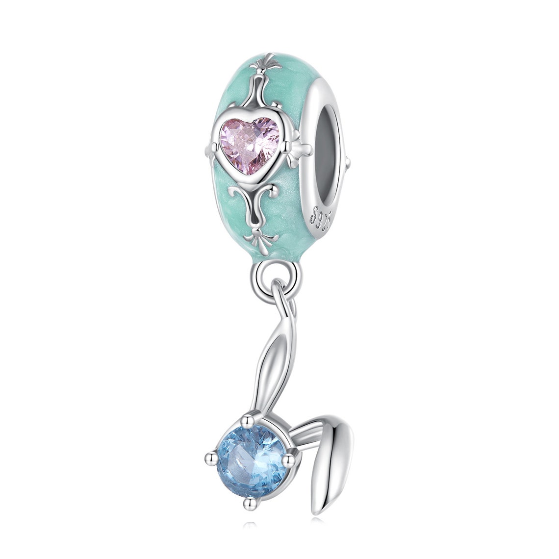 Easter Egg Hanging Dangle Charm, Easter Heart Rabbit Charm, Charms for ...