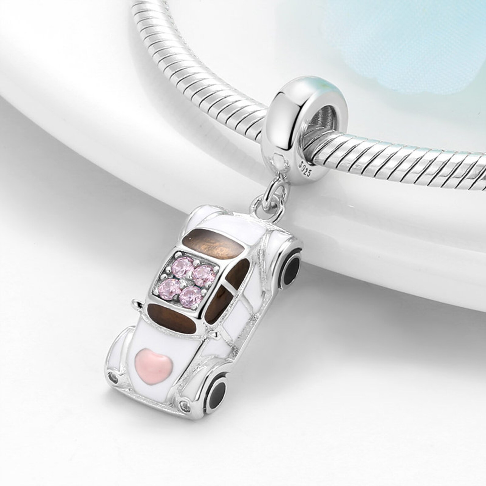 Beetle Car Charm, Car Key Charm, 925 Sterling Silver Charms, for ...