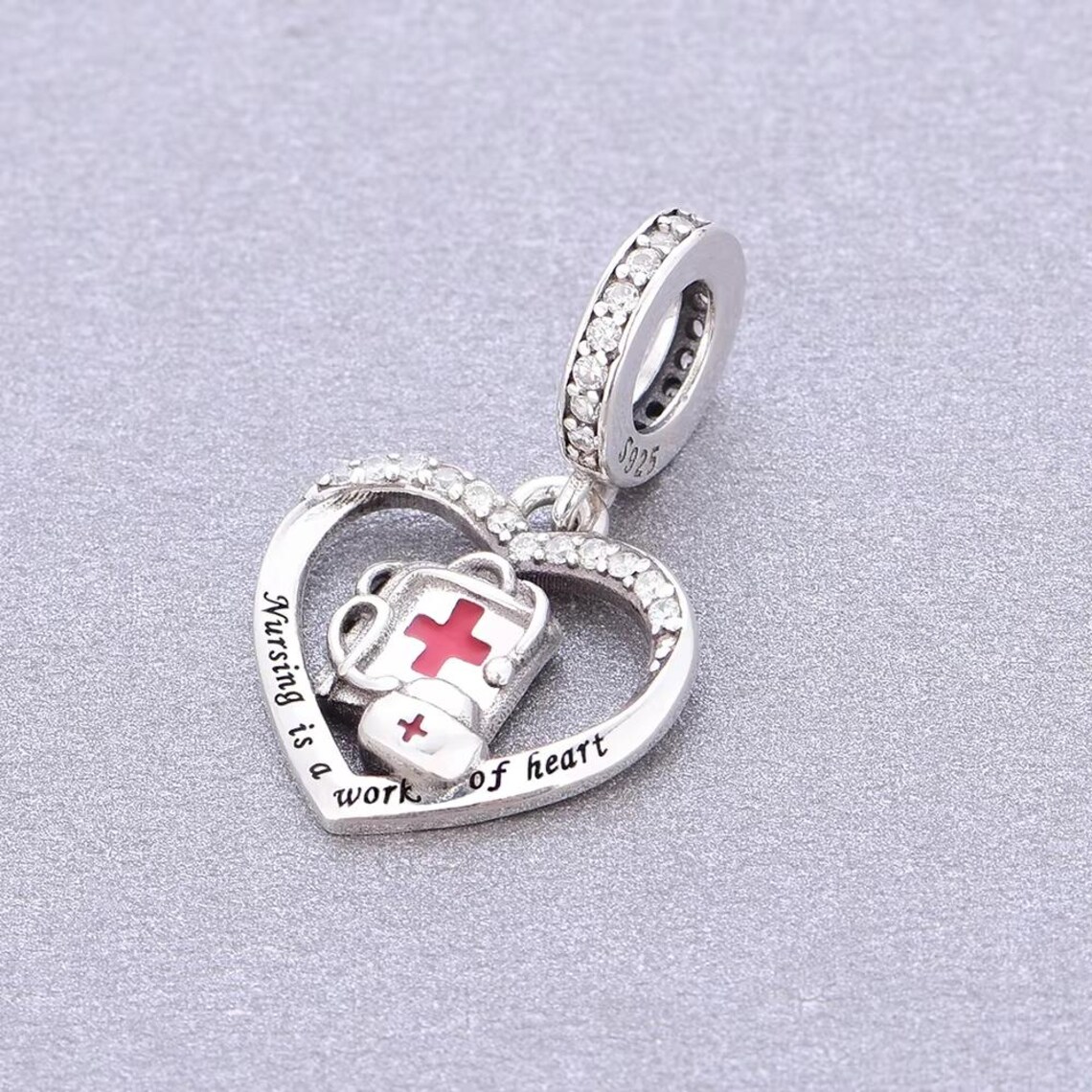 Nursing is A Worker of Heart Medical Rescue Bag Charm, Charms for ...