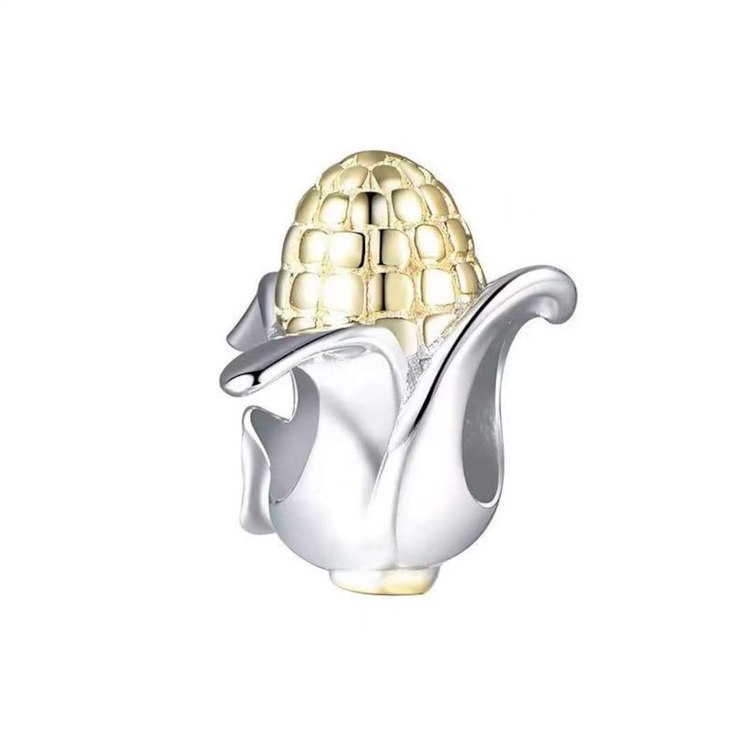 Vegetable Food Fruit Farmer Maize Charm, 925 Sterling Silver Charms ...