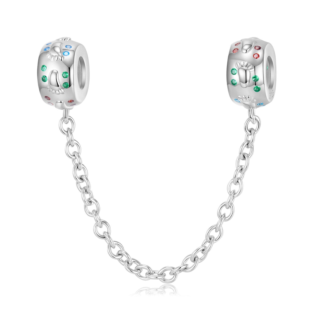 Lovely Baby Foot Logo Safety Chain Charm, Baby Footprint Safety Chain ...