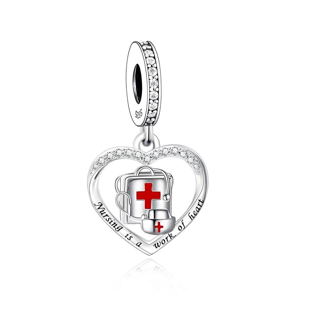 Nursing is A Worker of Heart Medical Rescue Bag Charm, Charms for ...