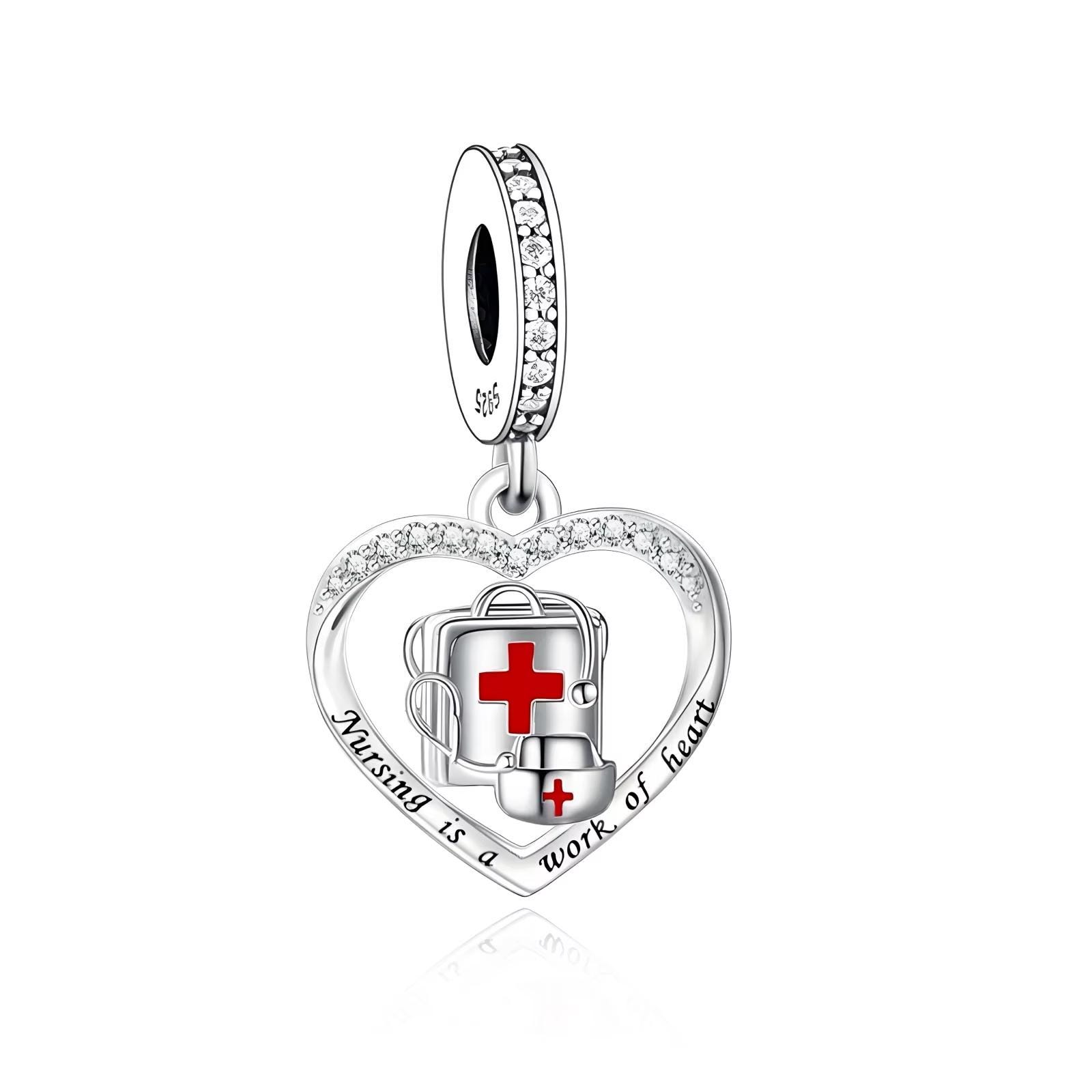Nursing is A Worker of Heart Medical Rescue Bag Charm, Charms for ...