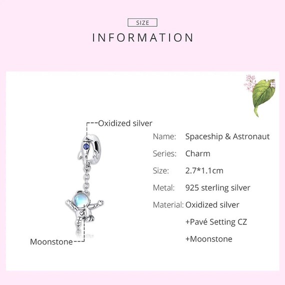 Fit Pandora Charms Encanto colgante colgante de nave espacial y astronauta Encantos de plata de ley 925 Encantos para pulsera Pandora Encantos para pulsera Etsy Mexico