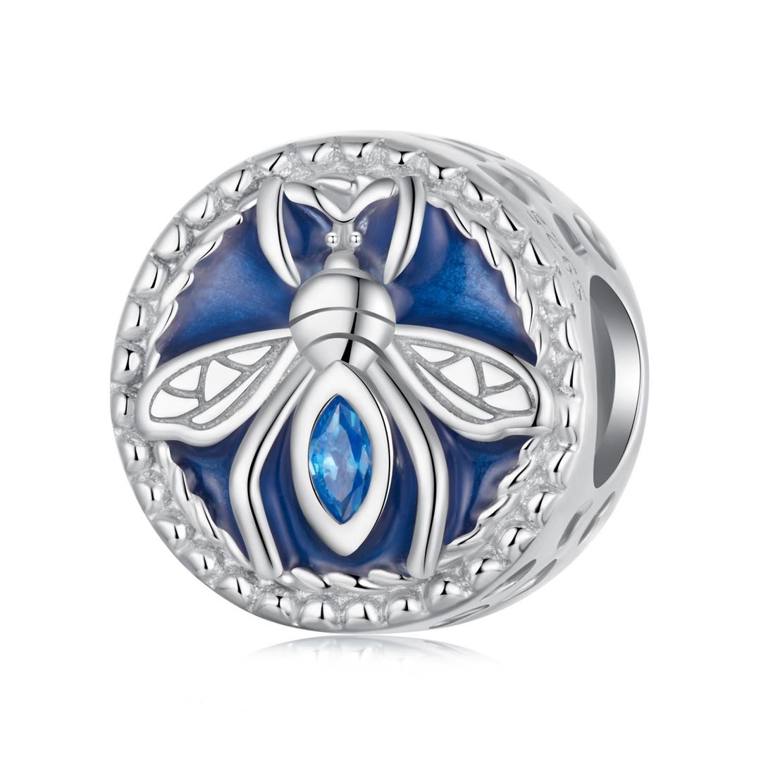 Bee Button Blue Charm, for Pandora Charm Bracelet, Fit Pandora Charms ...