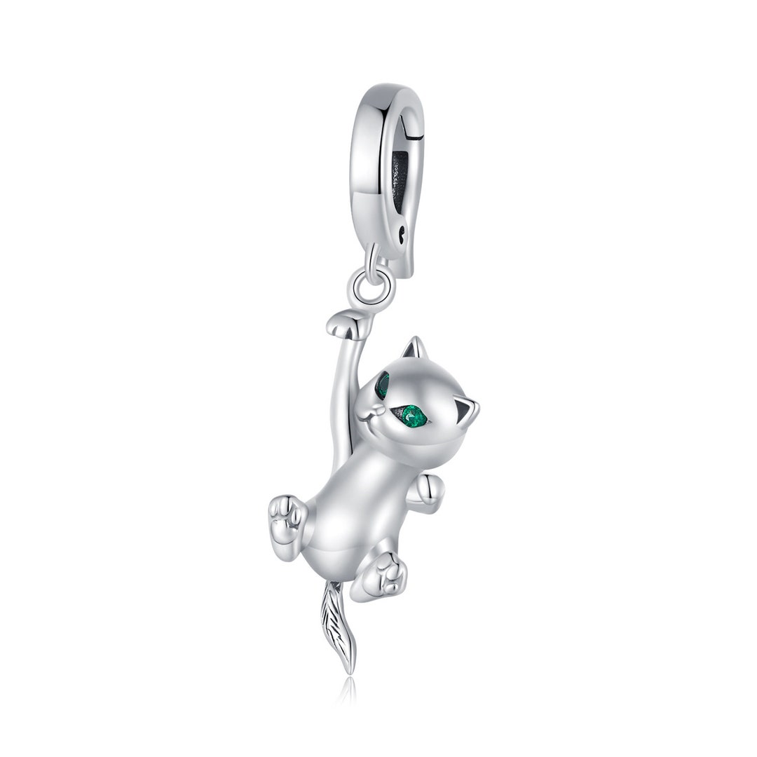 Lovely Kitten Cat Green Eyes Pendant Charm, for Pandora Charm Bracelet ...