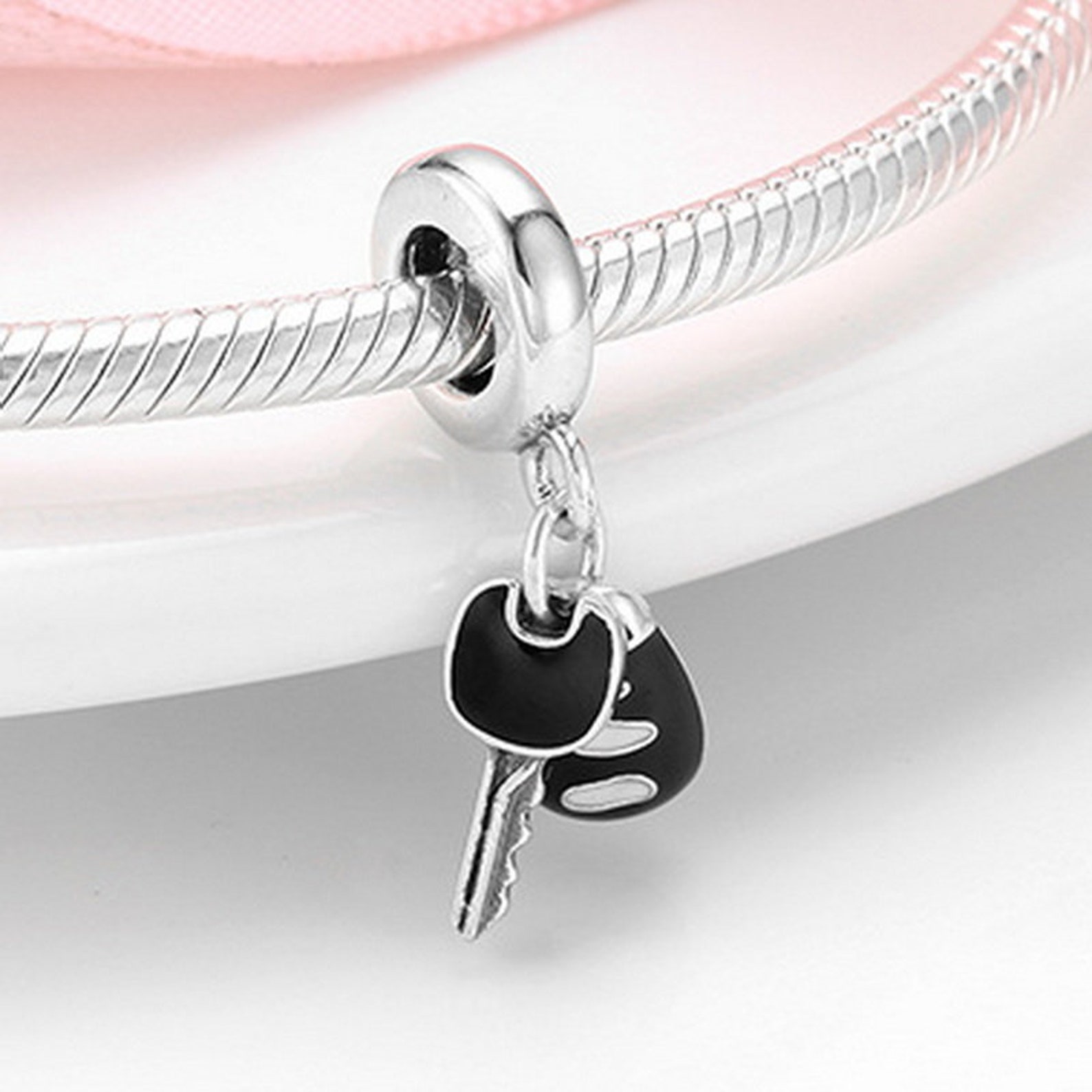 Beetle Car Charm, Car Key Charm, 925 Sterling Silver Charms, for ...