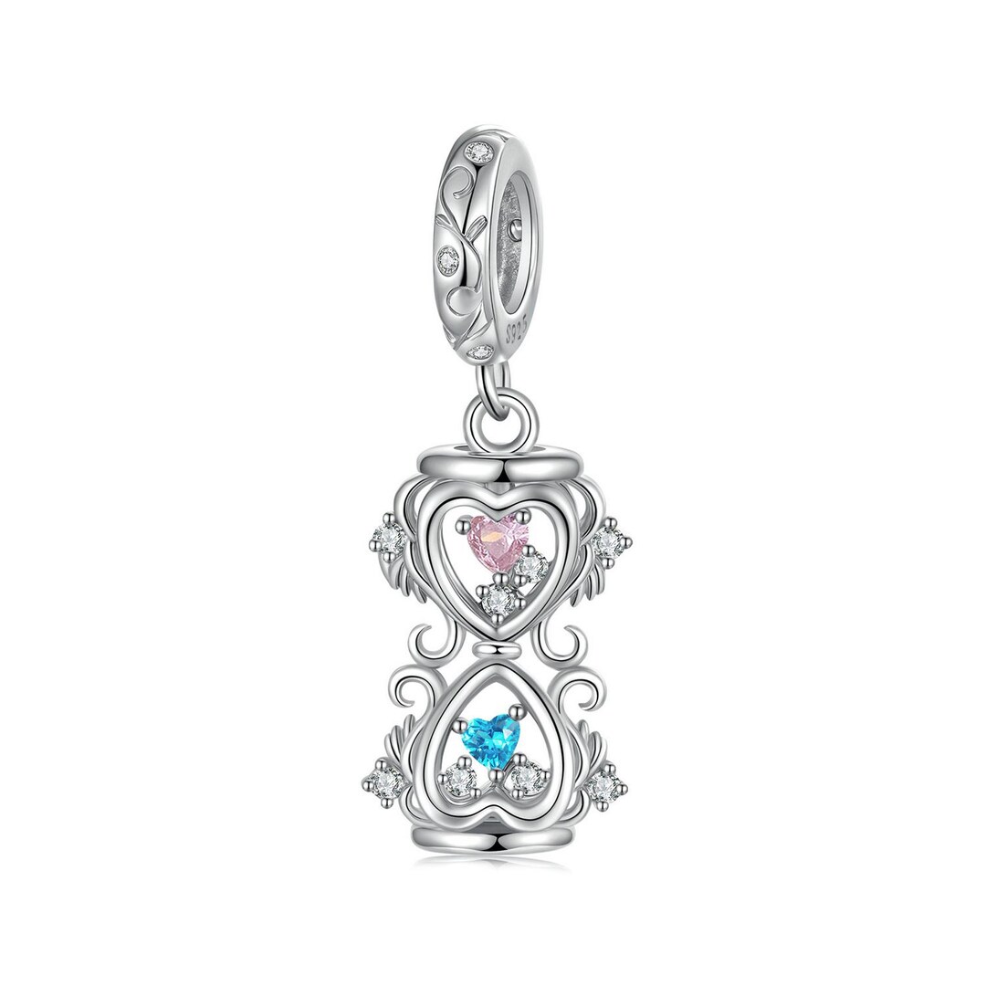 Hourglass Heart Pendant Charm, for Pandora Charm Bracelet, 925 Sterling ...