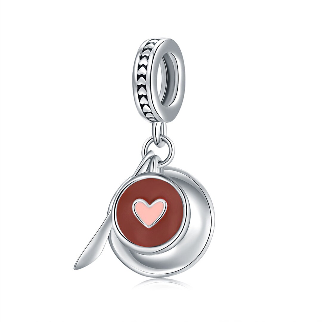 Coffee Cup With Spoon Charm, 925 Sterling Silver Charms, Charms for ...