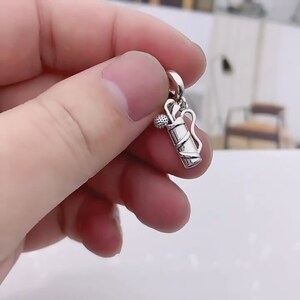 Golf Bag With Clubs and Ball Charm, for Pandora Charm Bracelet, Charms ...