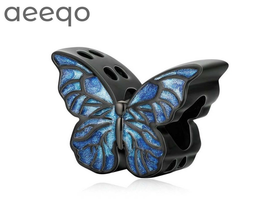 Dark Blue Butterfly Charm, 925 Sterling Silver Charms, Charms for ...