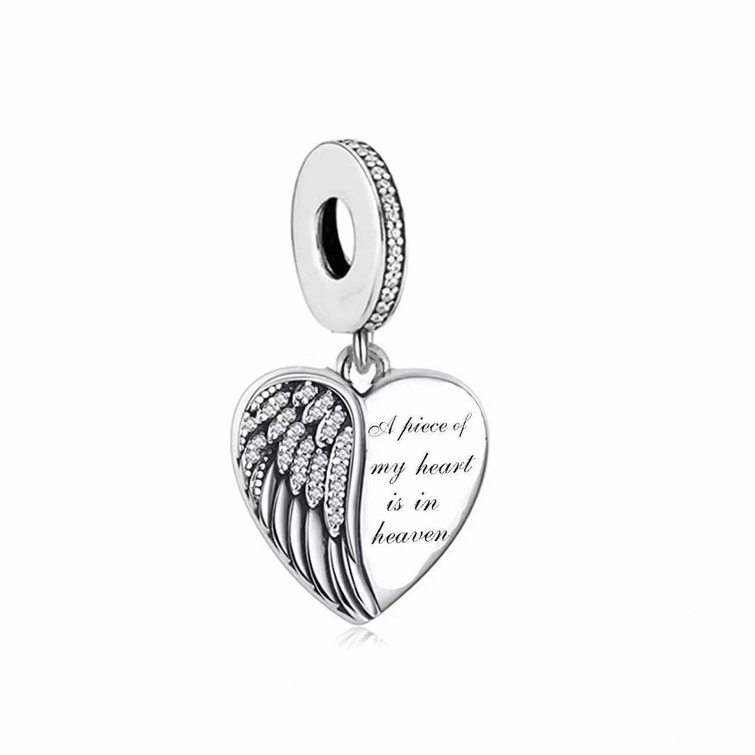 Charms for Pandora Bracelet, Angel Wings Heart Dangle Charm, 925 ...