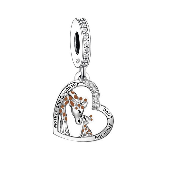 Giraffe Mother and Baby Love Pendant Charm 925 Sterling Silver Charms Charms for Pandora Bracelet Fit Pandora Charms Etsy