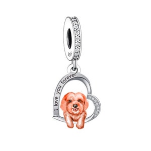 Miniature Toy Poodle Dog Heart Charm, Labrador Dachshund Yorkie ...