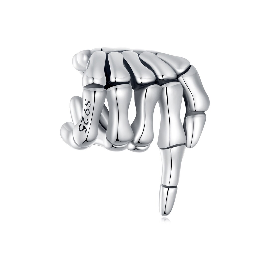 Halloween Skeleton Hand Bones Charm, 925 Sterling Silver Charms, Charms ...