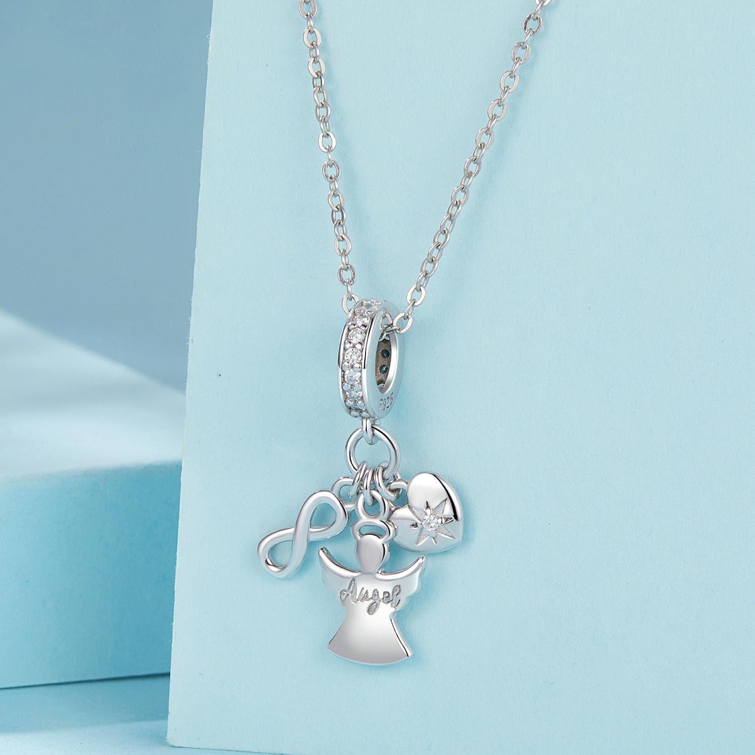 Guardian Angel With Endless Love Charm, 925 Sterling Silver Charms, Fit ...