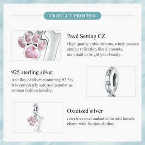 Dog Paw & Bone Pendant Charm, for Pandora Charm Bracelet, 925 Sterling ...