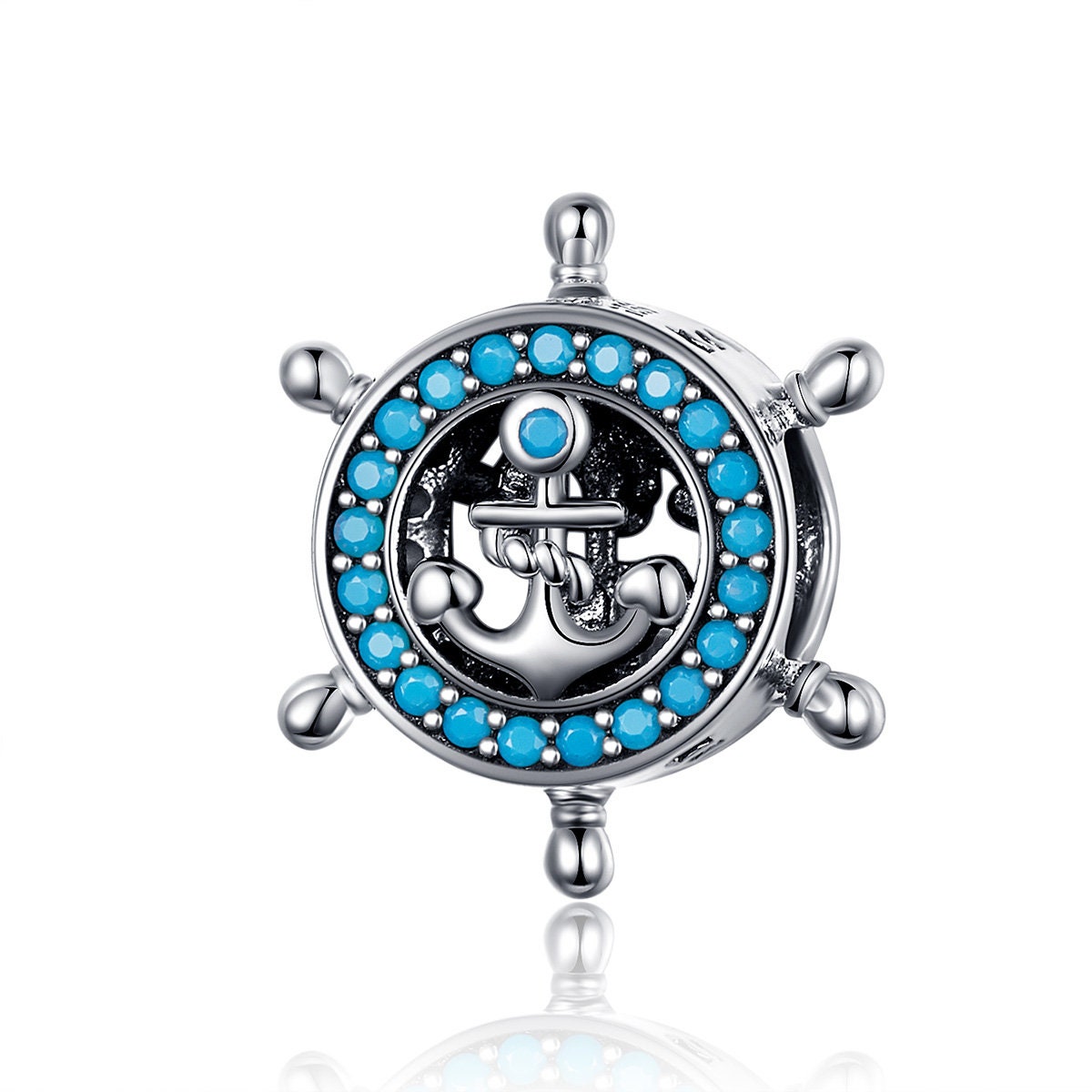 Ship Wheel and Anchor Charm 925 Sterling Silver Charms for Pandora Charm Bracelet Fit Pandora Charms Charms for Pandora Bracelet Etsy UK