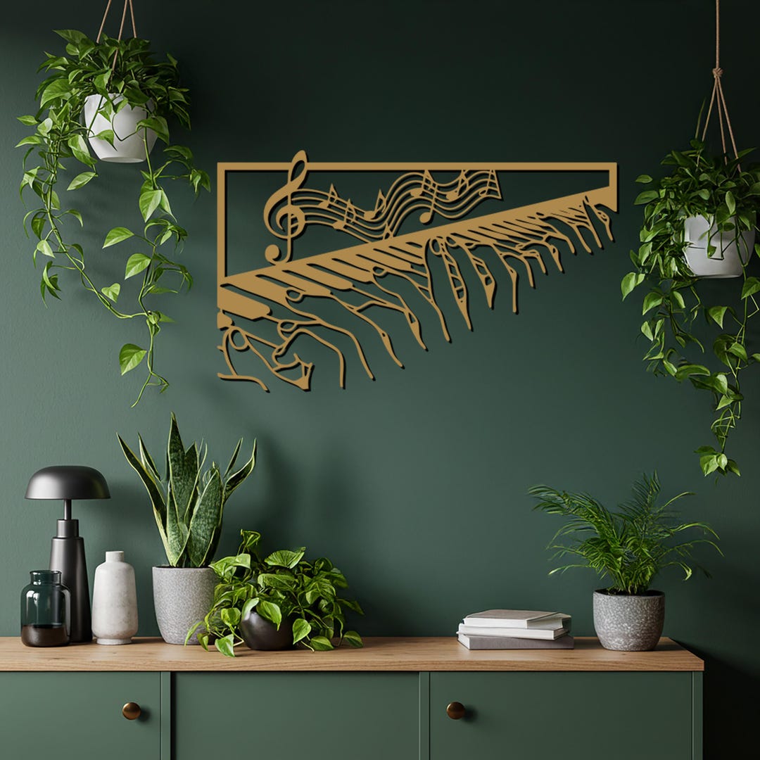 Piano Metal Wall Art With Musical Hands and Notes, Musician Gift Wall ...